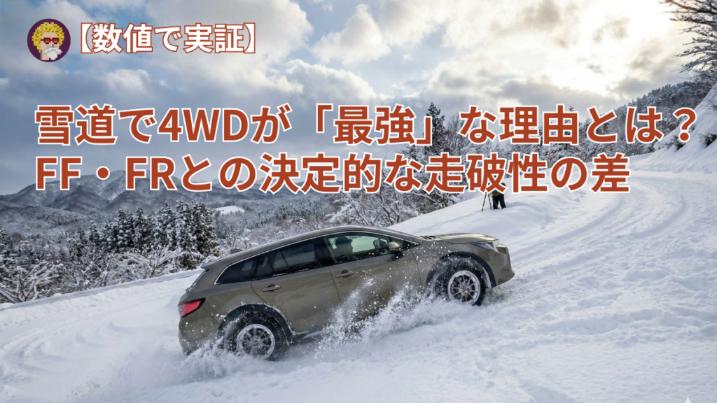 【数値で実証】雪道で4WDが最強な理由とは？FF・FRとの走破性の差を徹底比較｜トシミズのブログ｜トシミズ LOG